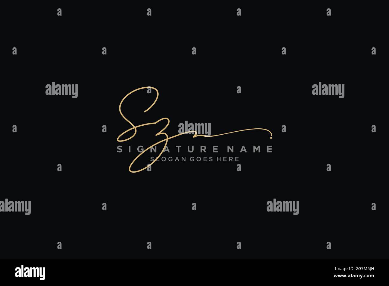 SZ Letter Signature Logo Template elegant design logo Sign Symbol ...