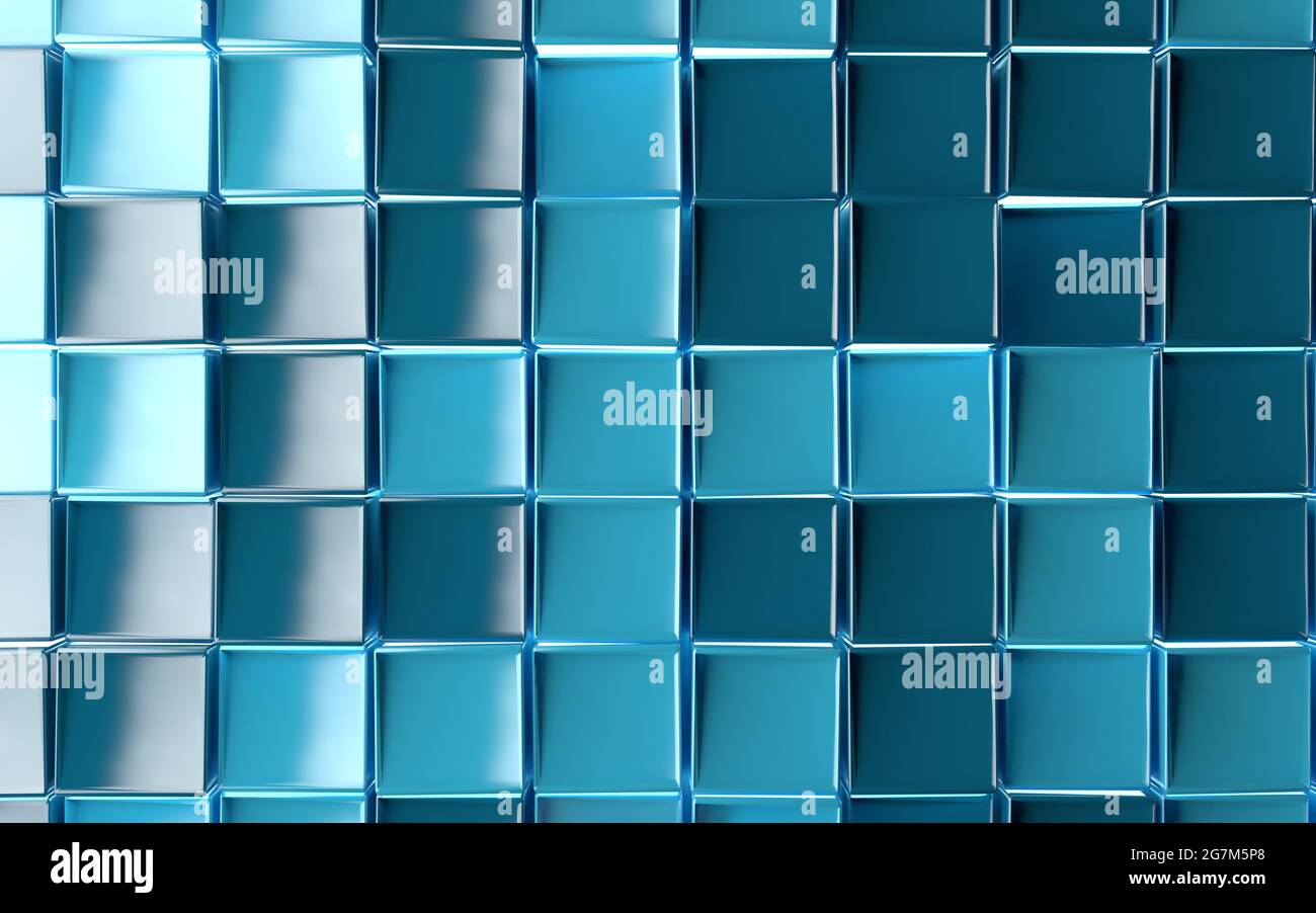 Blue squared and blocks background geometric design.Abstract textured ...