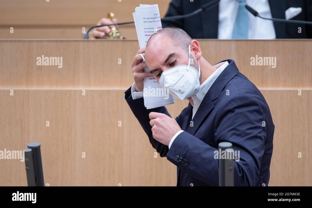 Stuttgart, Germany. 14th July, 2021. Danyal Bayaz (Bündnis 90/Die ...
