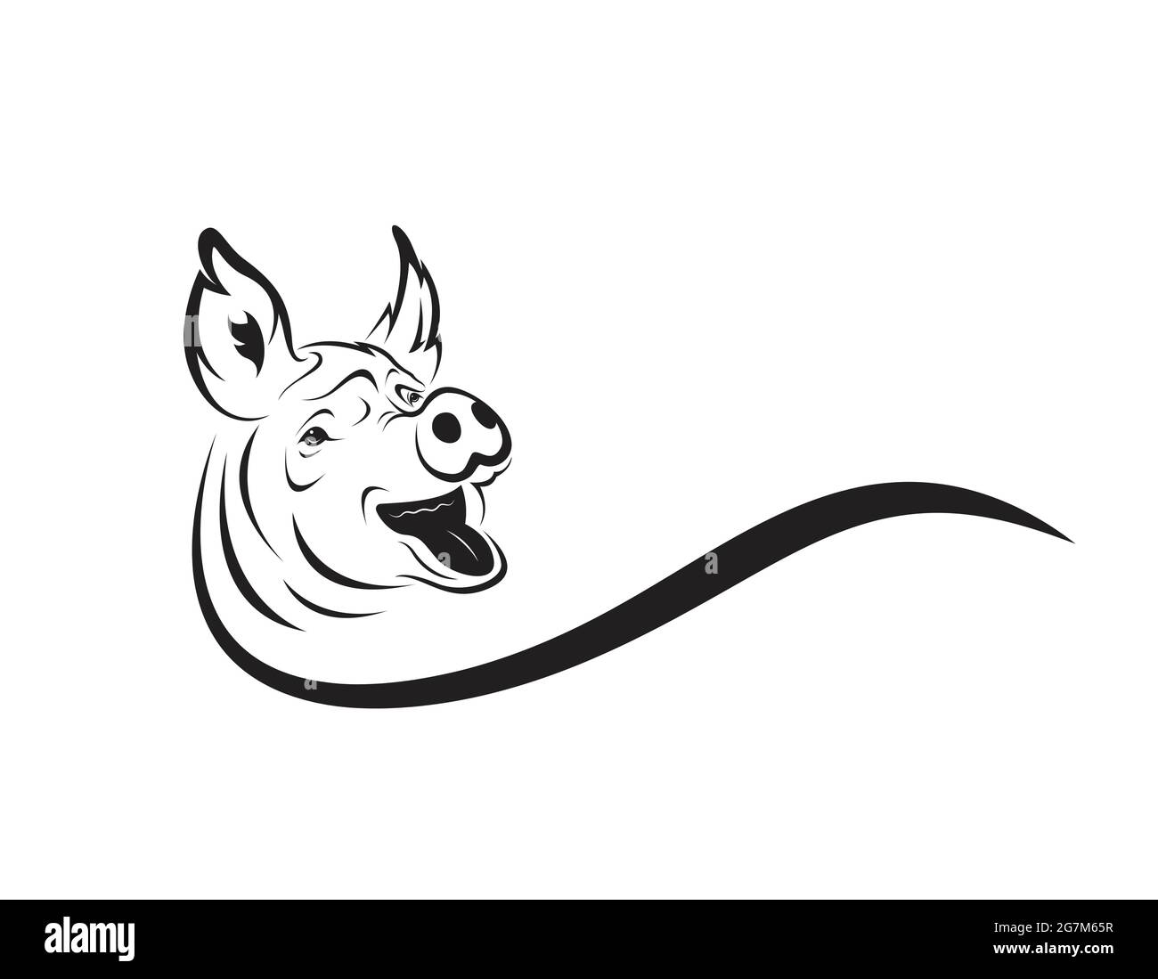 Vector of pig head design on white background. Farm Animals. Easy ...