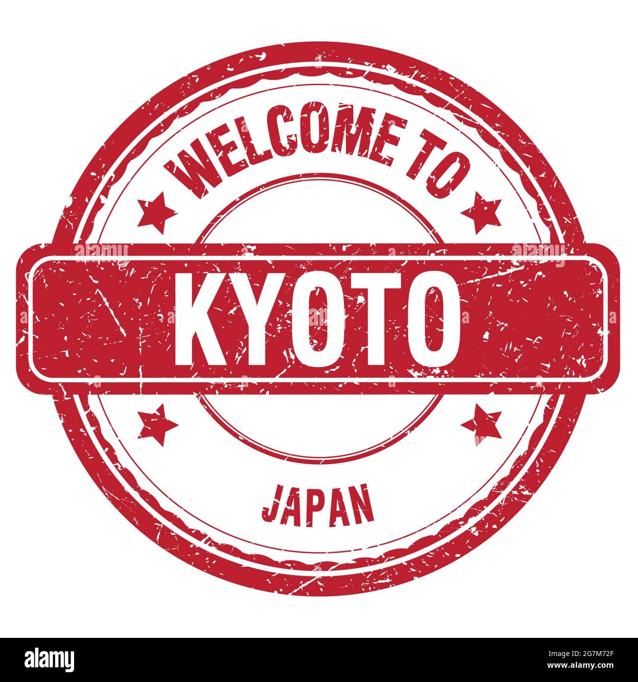 WELCOME TO KYOTO - JAPAN, words written on red grungy stamp Stock Photo ...
