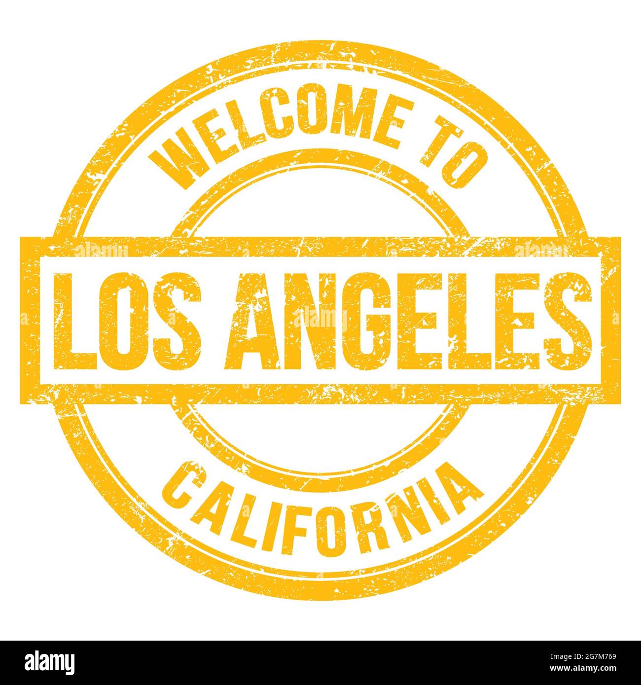 WELCOME TO LOS ANGELES - CALIFORNIA, words written on yellow round ...