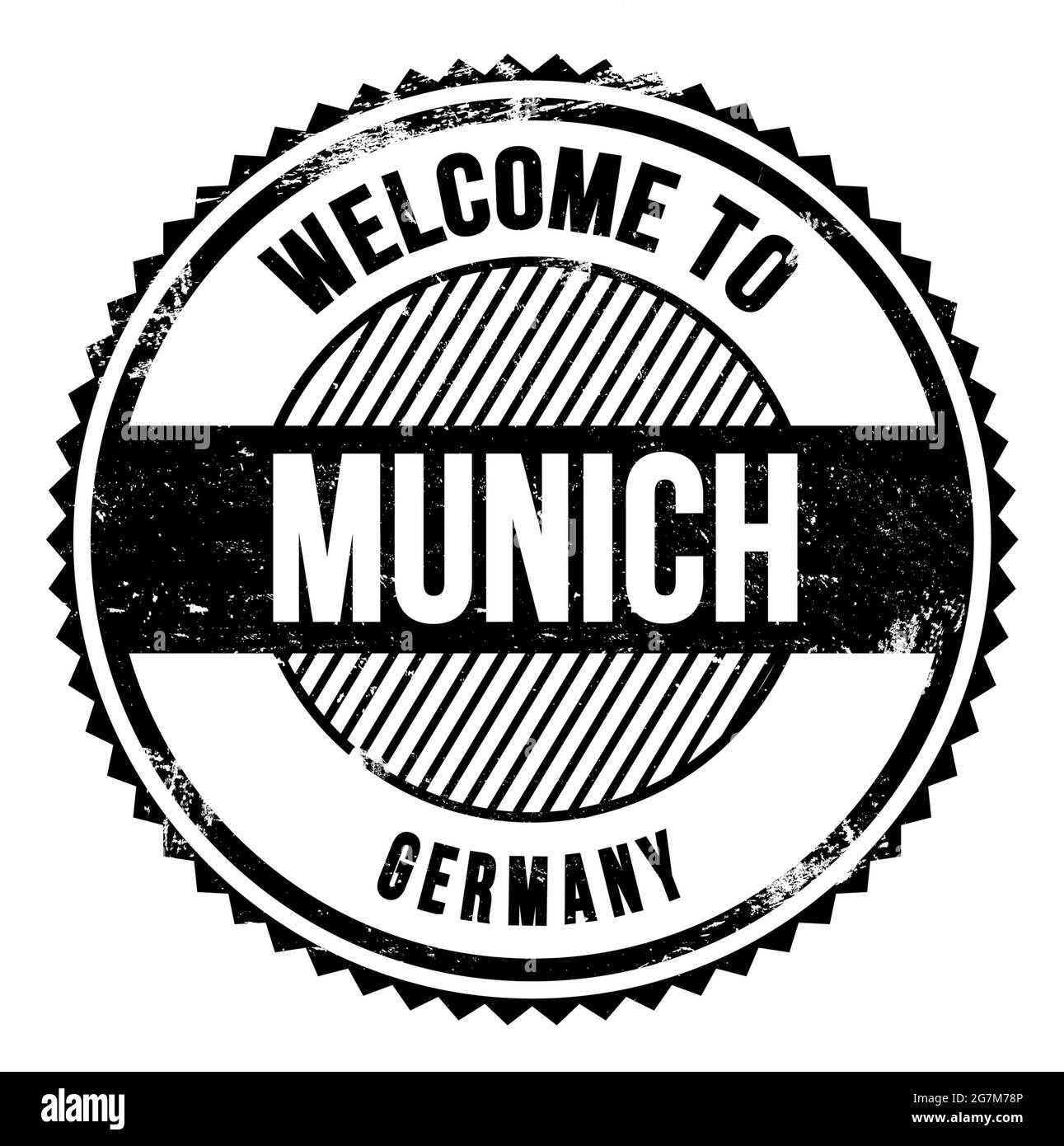 WELCOME TO MUNICH - GERMANY, words written on black zig zag stamp Stock ...