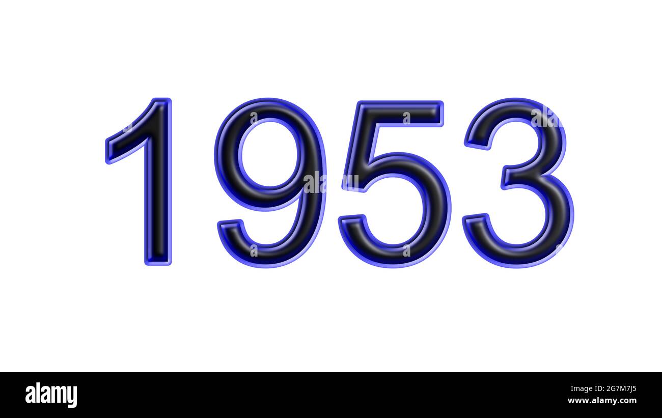 blue 1953 number 3d effect white background Stock Photo - Alamy