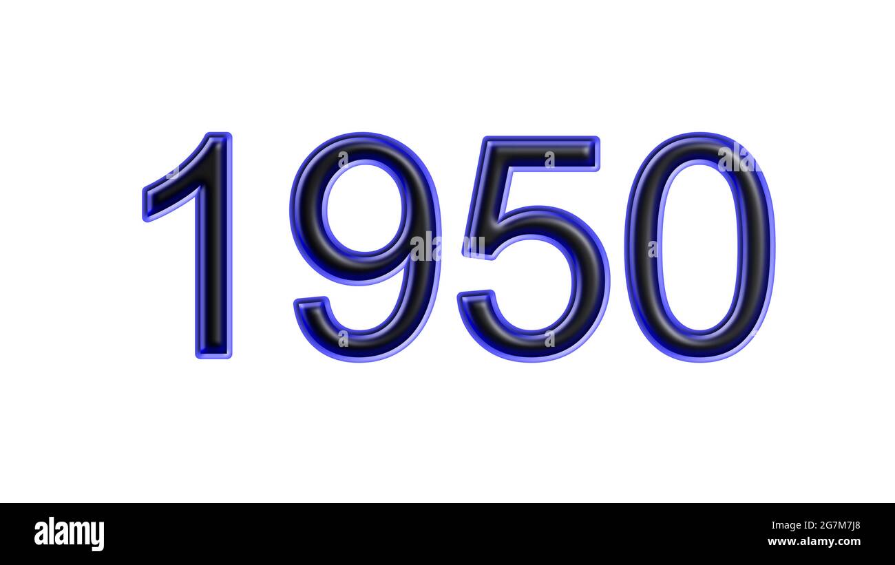 blue 1950 number 3d effect white background Stock Photo - Alamy