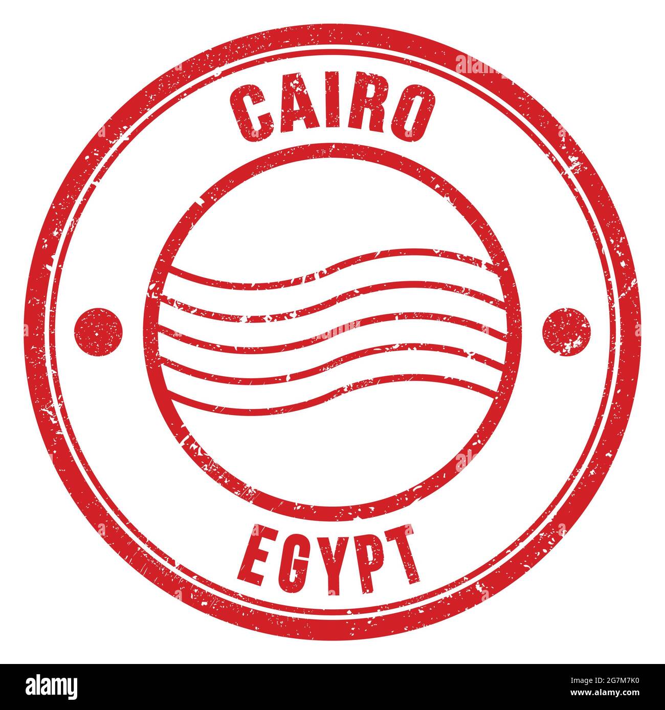 CAIRO - EGYPT, words written on red round postal stamp Stock Photo - Alamy
