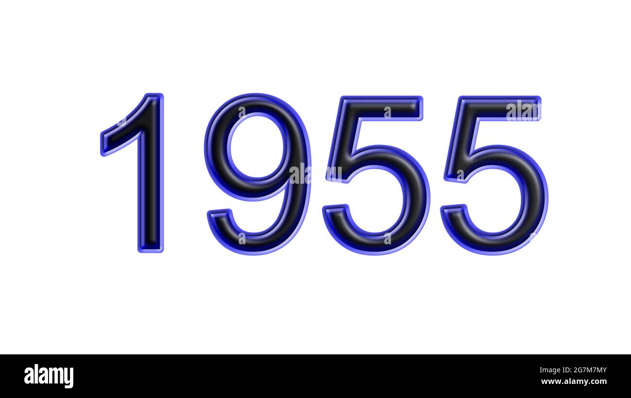 blue 1955 number 3d effect white background Stock Photo - Alamy