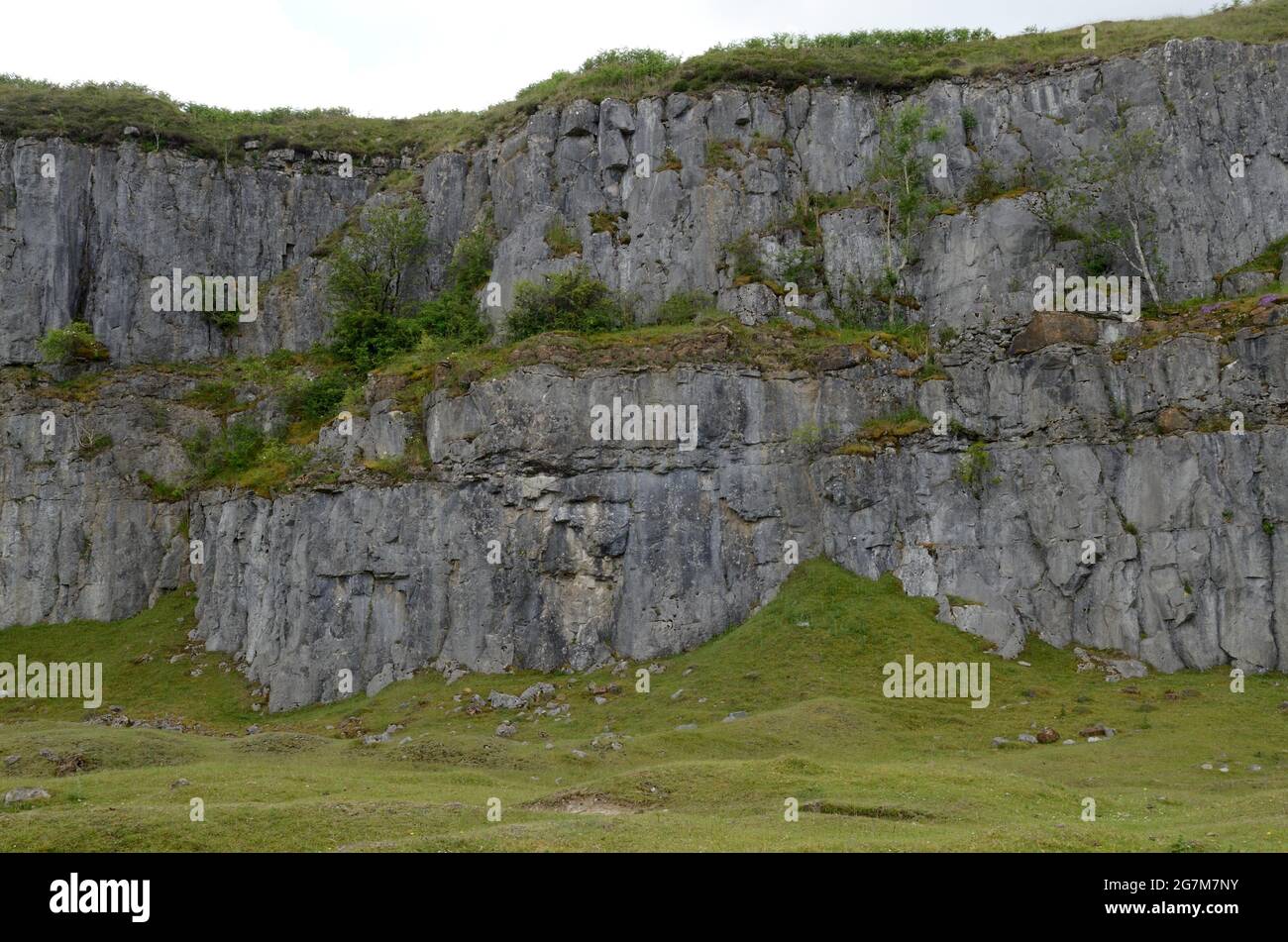 Remains of old limestone quarry workings established around 1790 ...