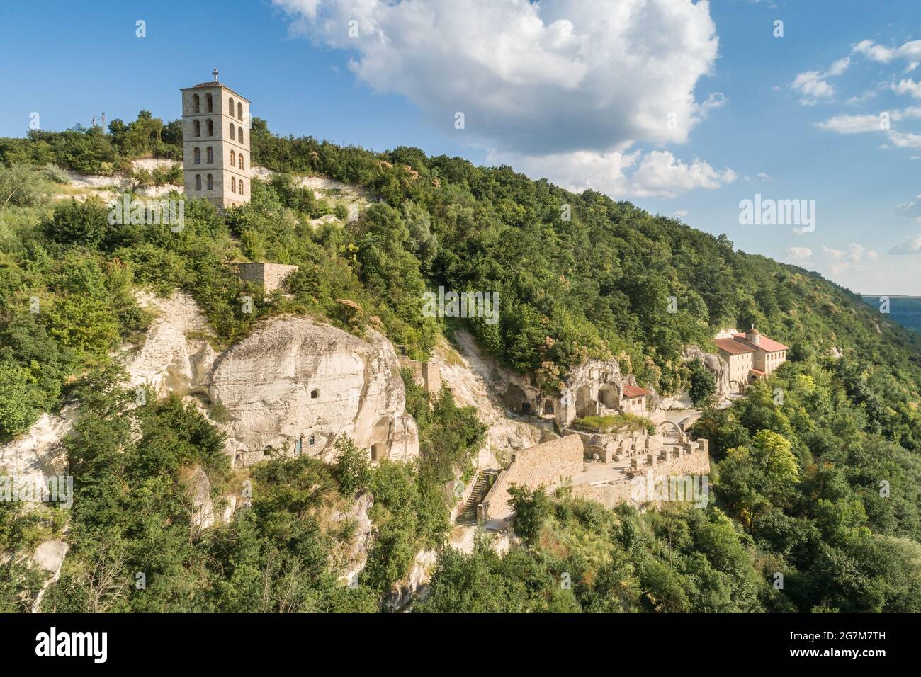 Aerial view of Lyadova christian orthodox monastery in Lyadova village ...