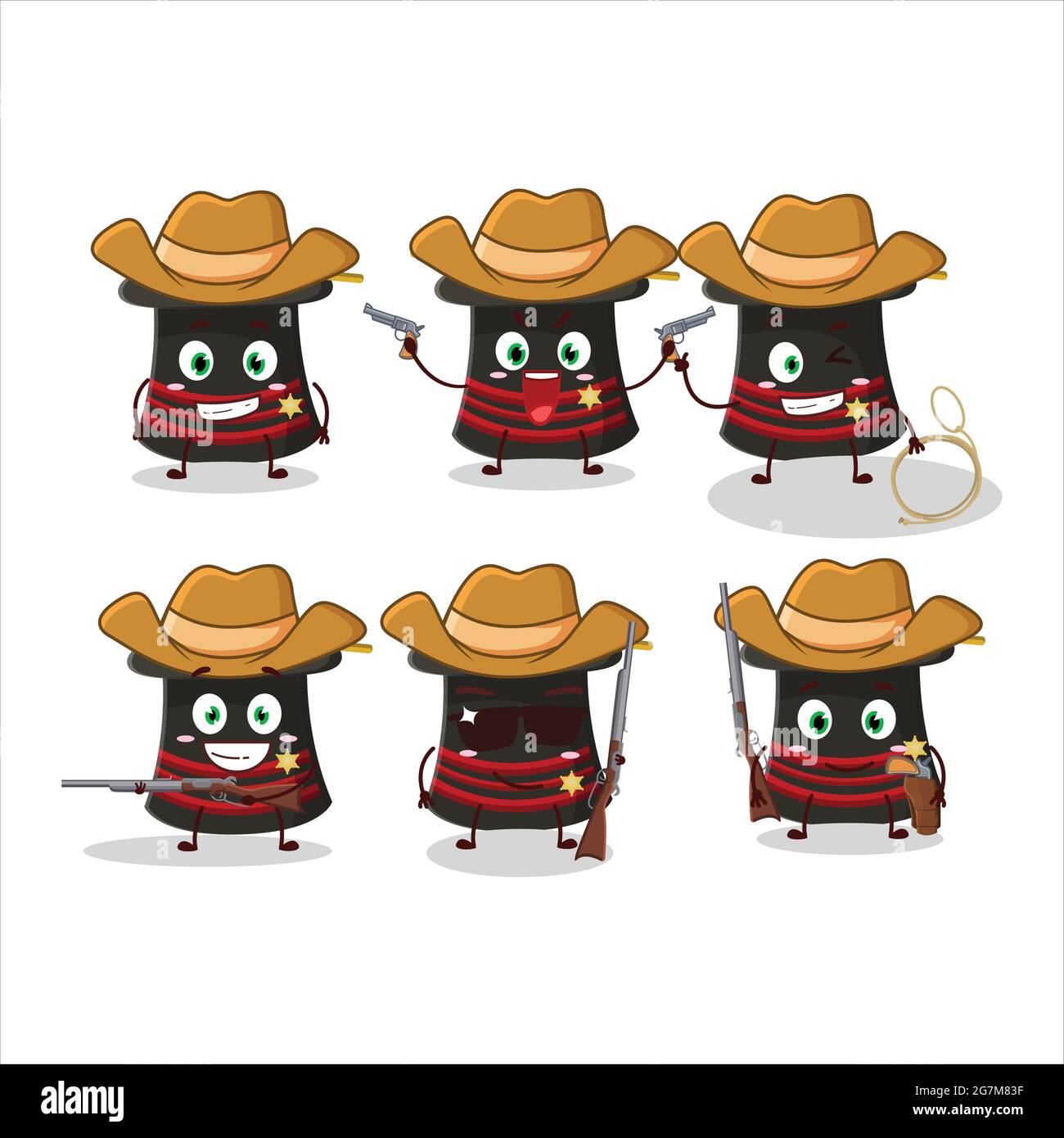 Cool cowboy magician hat cartoon character with a cute hat. Vector ...