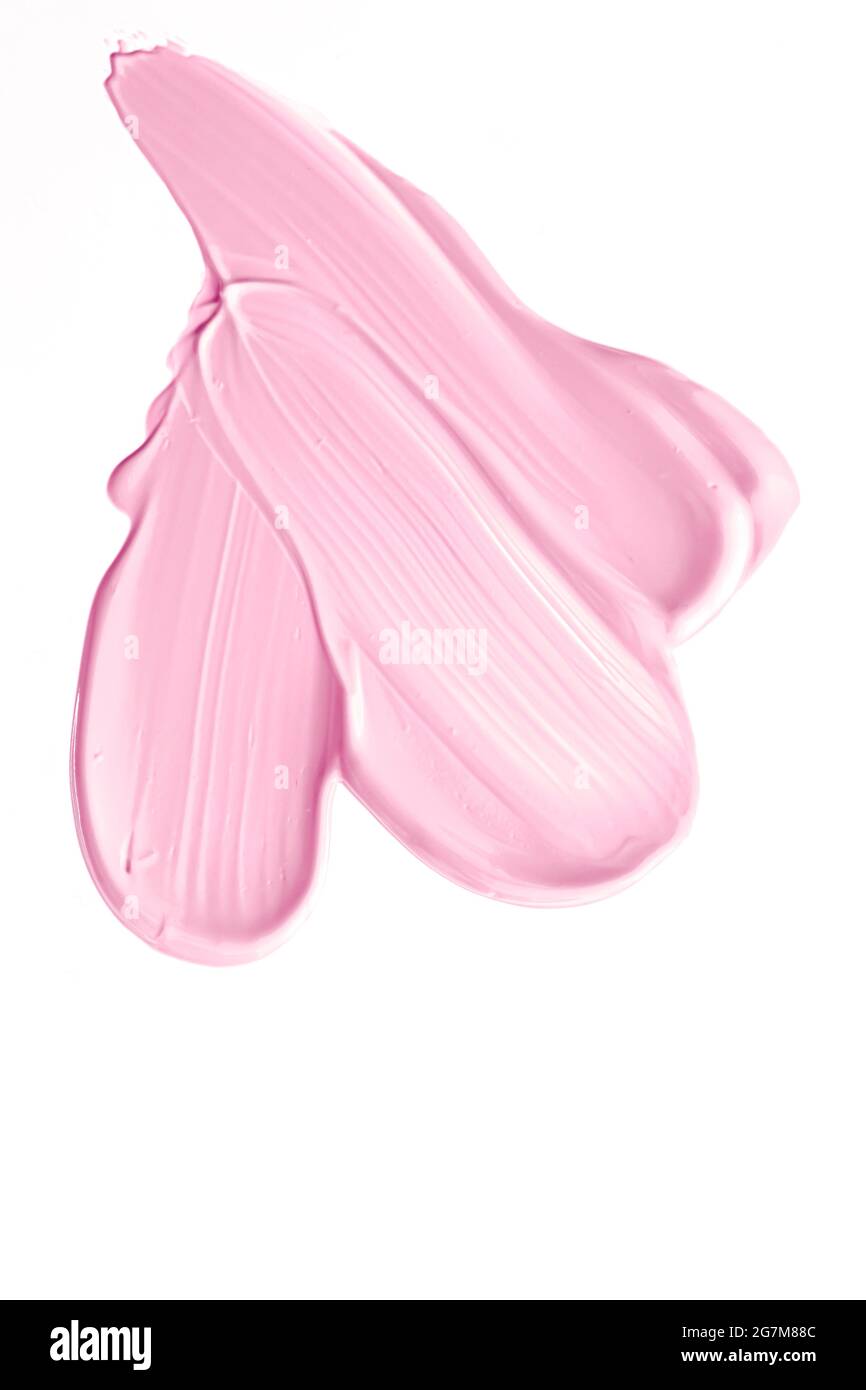 Blush pink beauty cosmetic texture isolated on white background ...