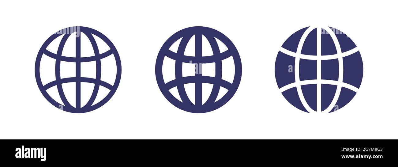 Global, internet, browser and globe icon set. Vector illustration Stock ...