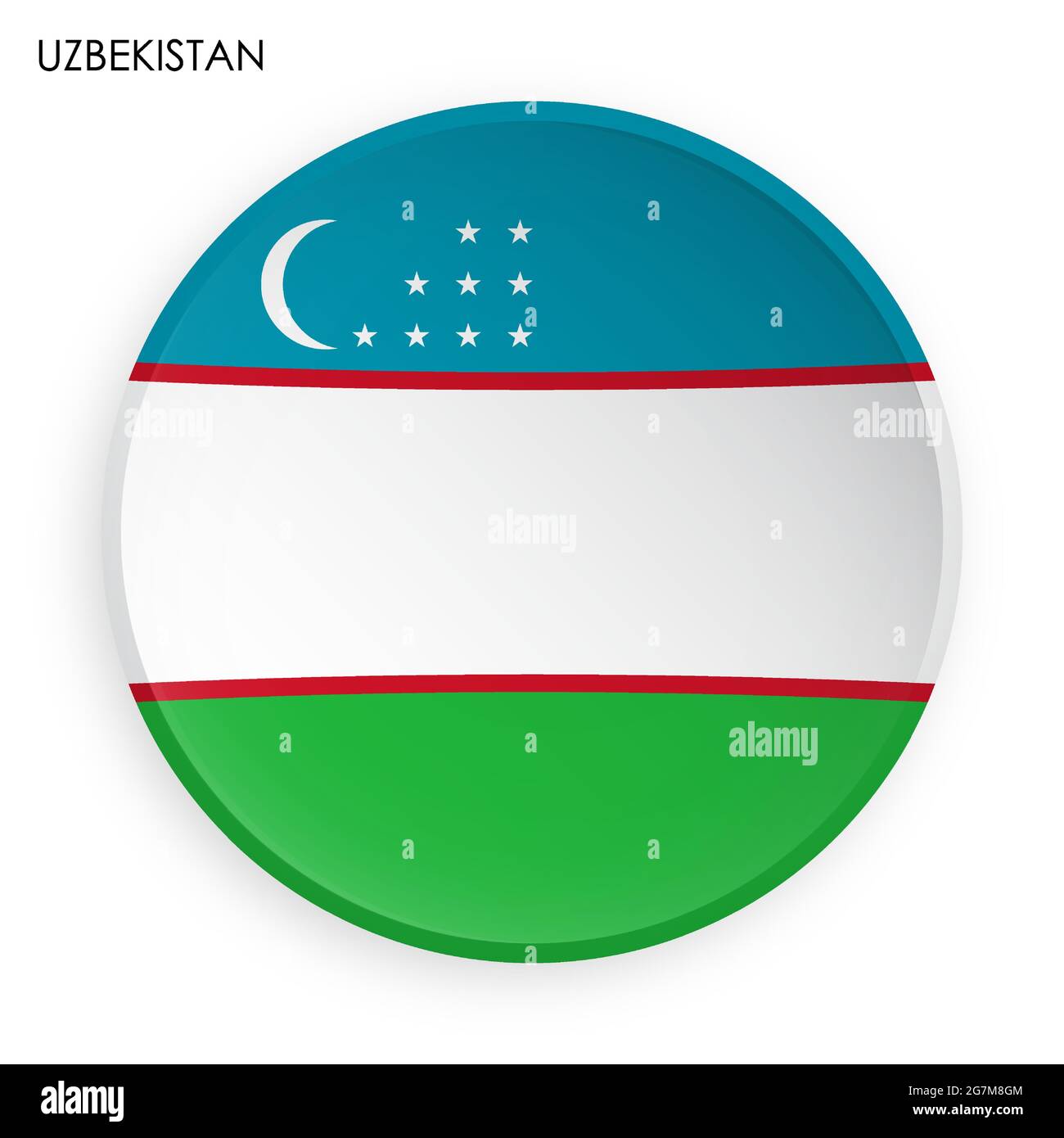 uzbekistan flag icon in modern neomorphism style. Button for mobile ...