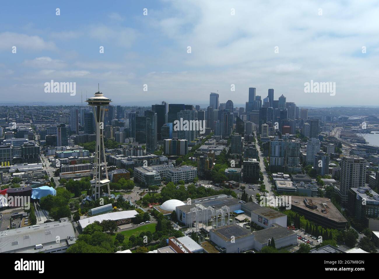 The Space Needle and the downtown Seattle skyline, Wednesday, July 14 ...