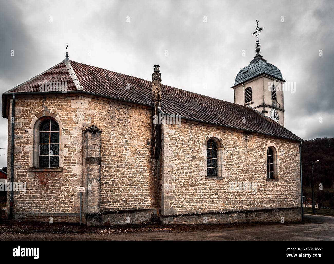Old French village church Stock Photo - Alamy
