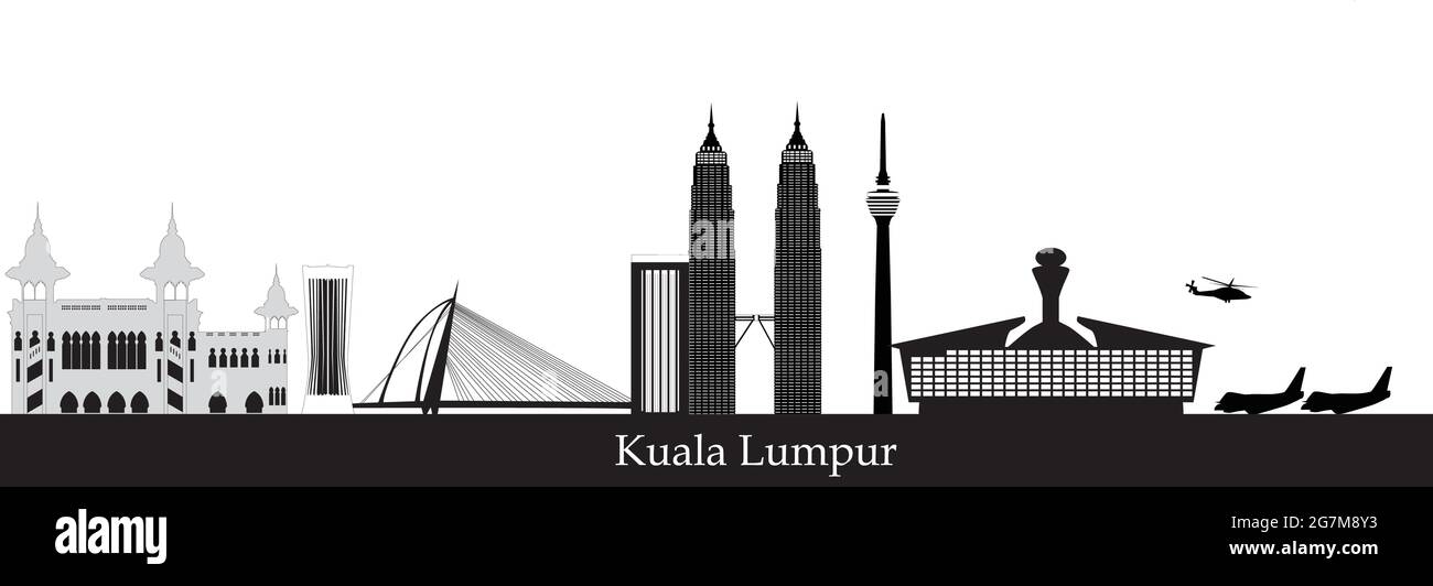 kuala lumpur city skyline, capital of Malaysia Stock Vector Image & Art ...