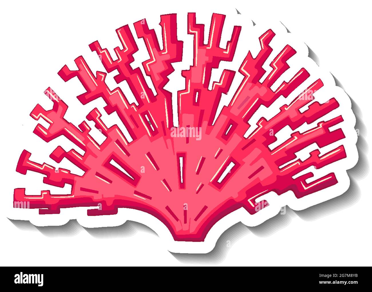 A sticker template with Coral sea element isolated illustration Stock ...
