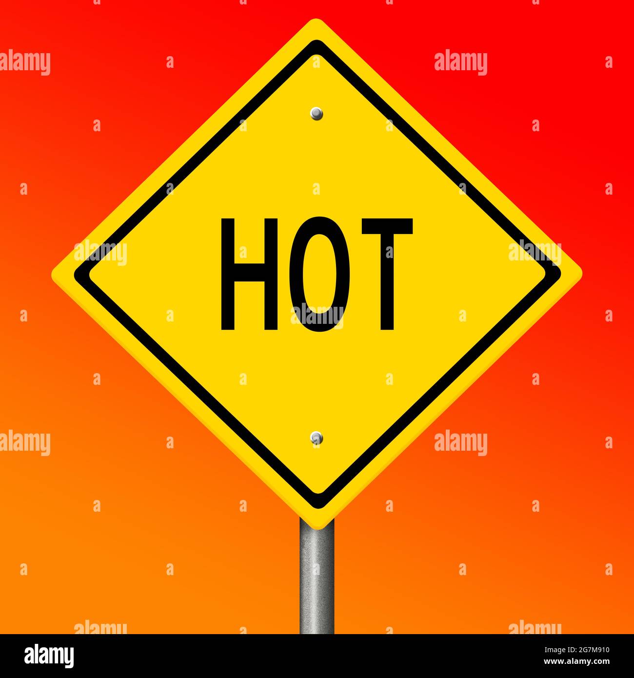 Heat warning sign highway hi-res stock photography and images - Alamy