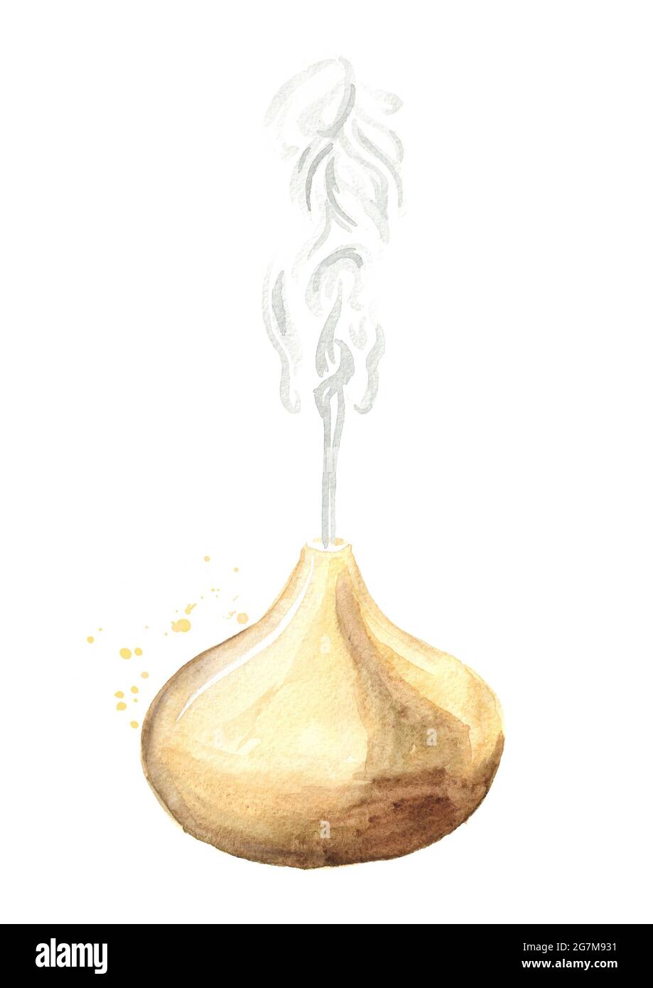 Electric aroma oil diffuser. Watercolor hand drawn illustration ...
