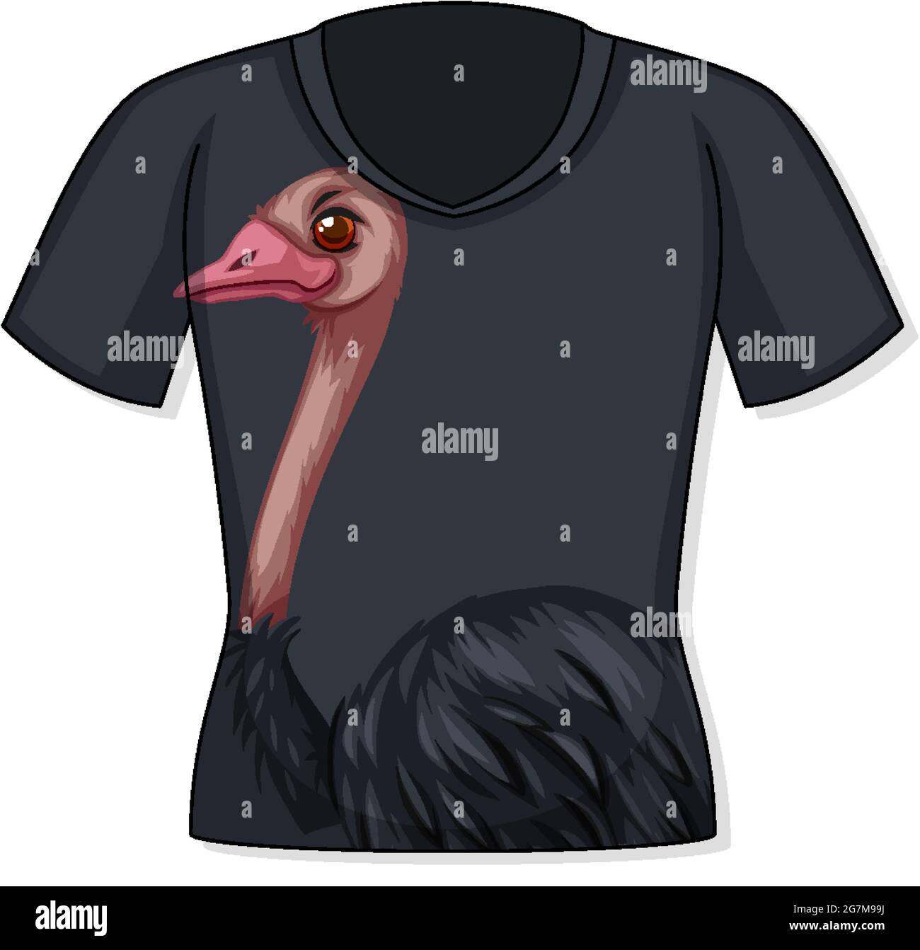 Front of t-shirt with ostrich pattern illustration Stock Vector Image ...
