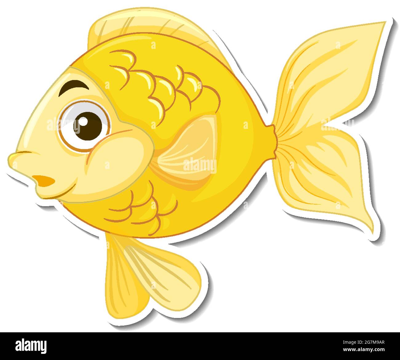 Cute fish sea animal cartoon sticker illustration Stock Vector Image ...