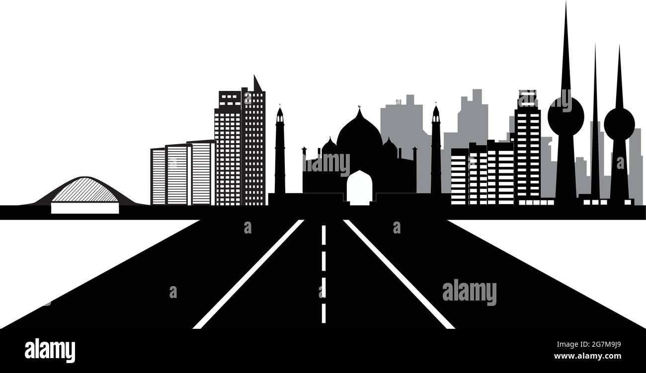 Kuwait skyline with mosque Stock Vector Image & Art - Alamy