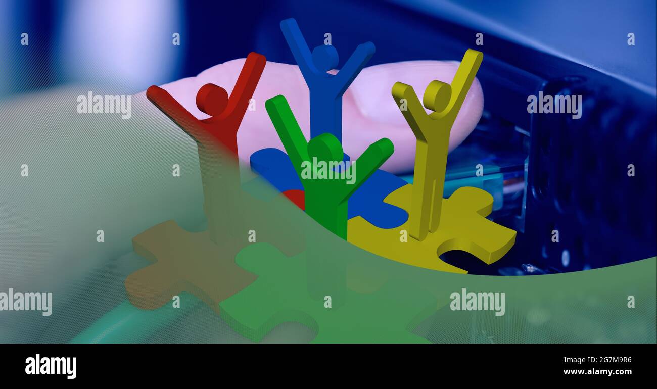 Puzzle in hand icons hi-res stock photography and images - Alamy