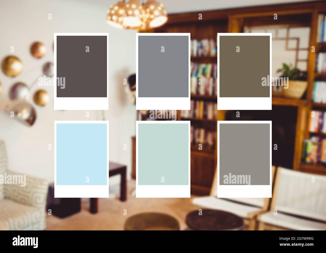 Multiple color shades against view of the living room Stock Photo - Alamy