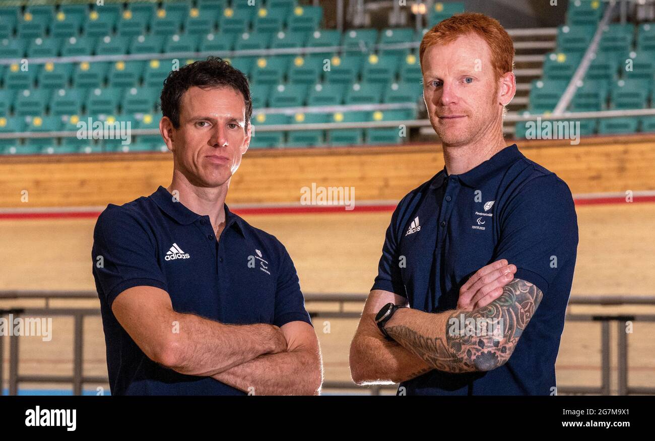 Pilot rider Adam Duggleby (left) and Steve Bate (right) during the ...