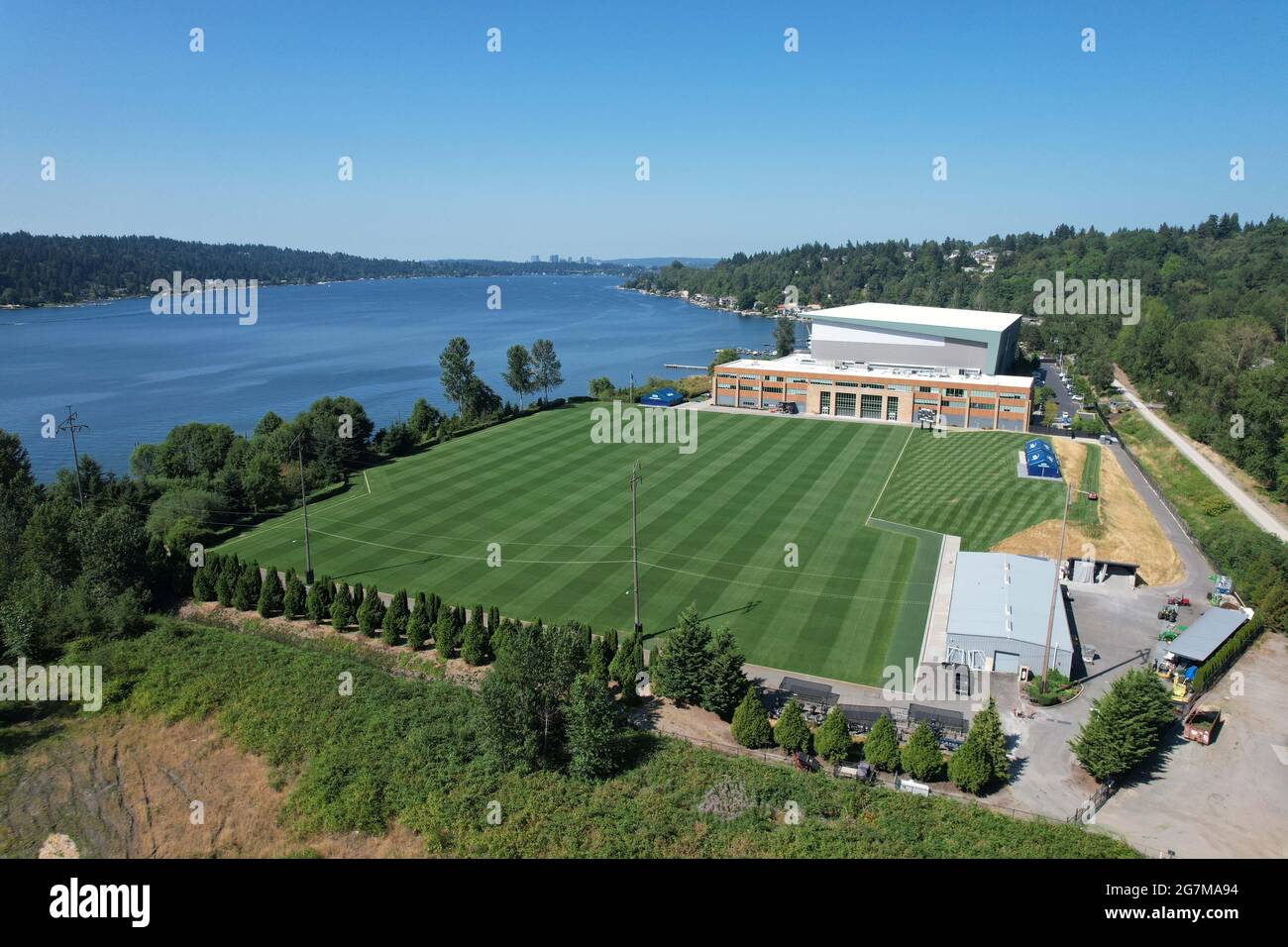 An aerial view of the Virginia Mason Athletic Center, Wednesday, July ...