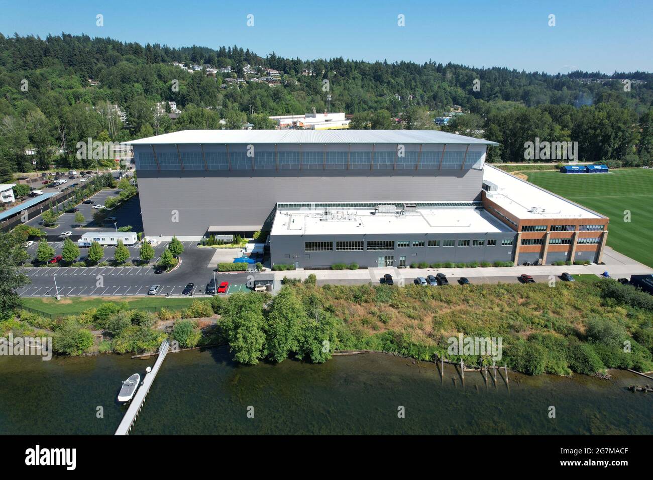 An aerial view of the Virginia Mason Athletic Center, Wednesday, July ...