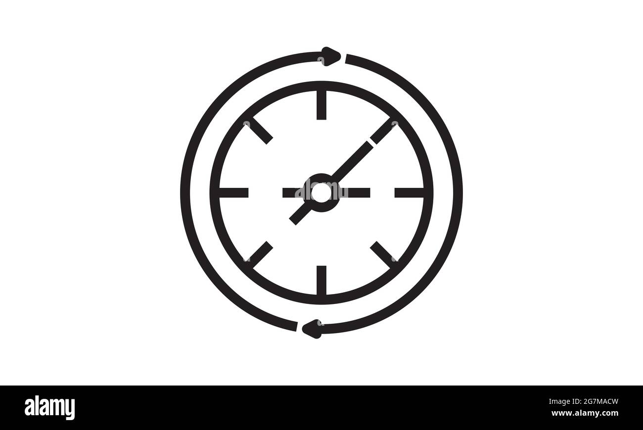 Thin Line Clock Icon Vector Image Stock Vector Image And Art Alamy