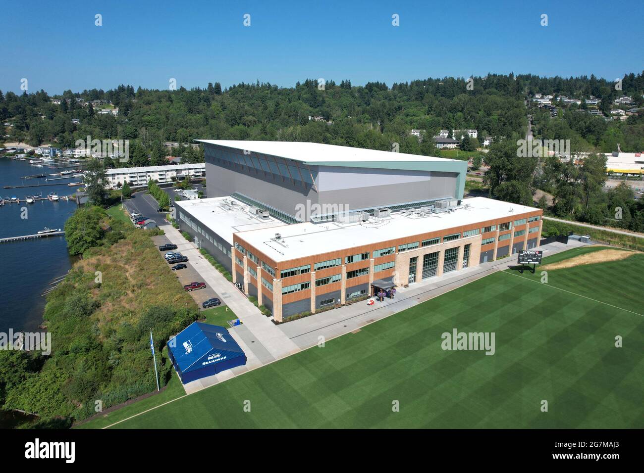 An aerial view of the Virginia Mason Athletic Center, Wednesday, July ...
