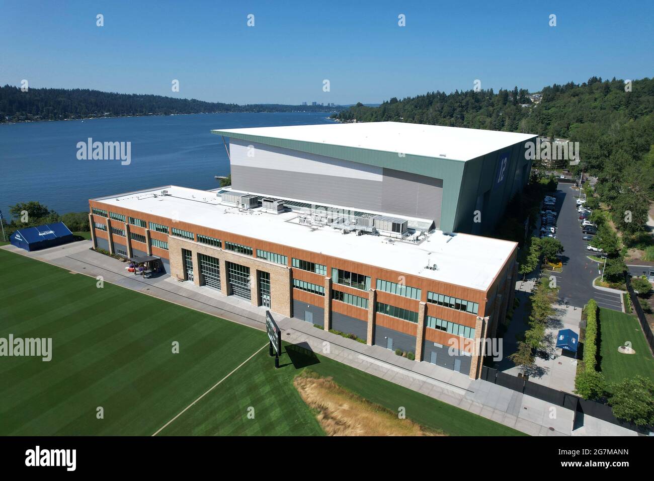 An aerial view of the Virginia Mason Athletic Center, Wednesday, July ...