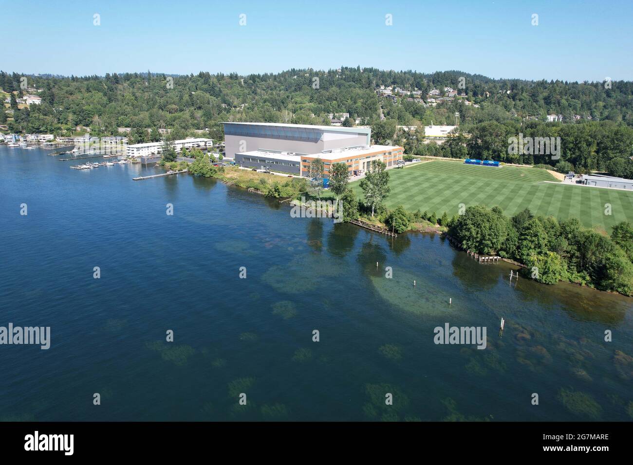 An aerial view of the Virginia Mason Athletic Center, Wednesday, July ...