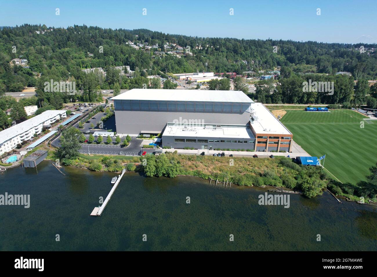 An aerial view of the Virginia Mason Athletic Center, Wednesday, July ...