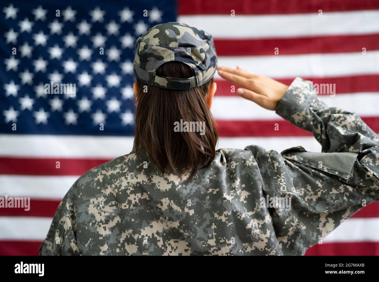 US Army Military Soldier Veteran Portrait Against Flag Stock Photo - Alamy