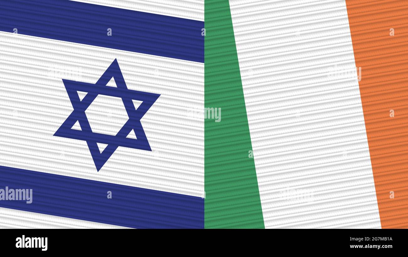 Ireland and Israel Two Half Flags Together Fabric Texture Illustration ...