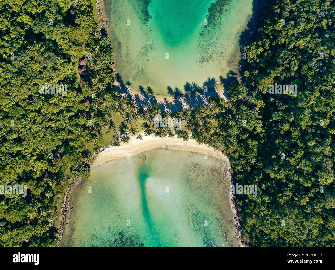 Aerial view of Koh Ngam, in Koh Chang, Trat, thailand, south east asia ...