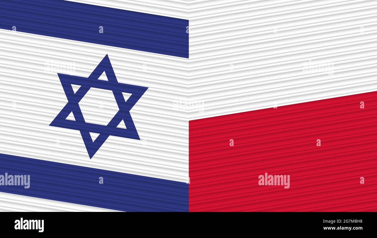 Poland and Israel Two Half Flags Together Fabric Texture Illustration ...