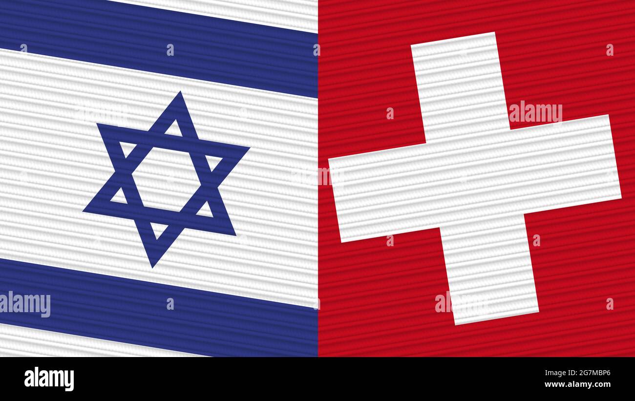 Switzerland and Israel Two Half Flags Together Fabric Texture ...