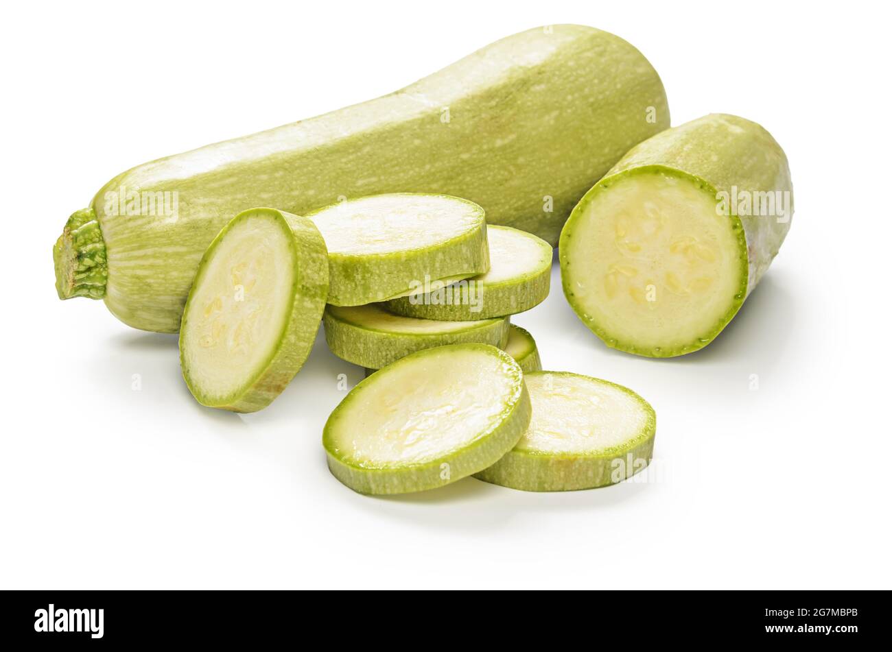 zucchini on white background with soft shadow Stock Photo - Alamy