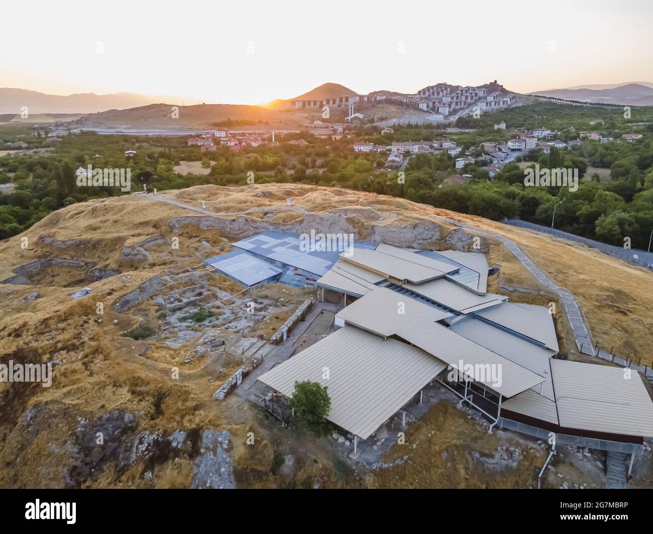 Aerial view of prehistoric sculptures in Malatya city in Turkey Stock ...