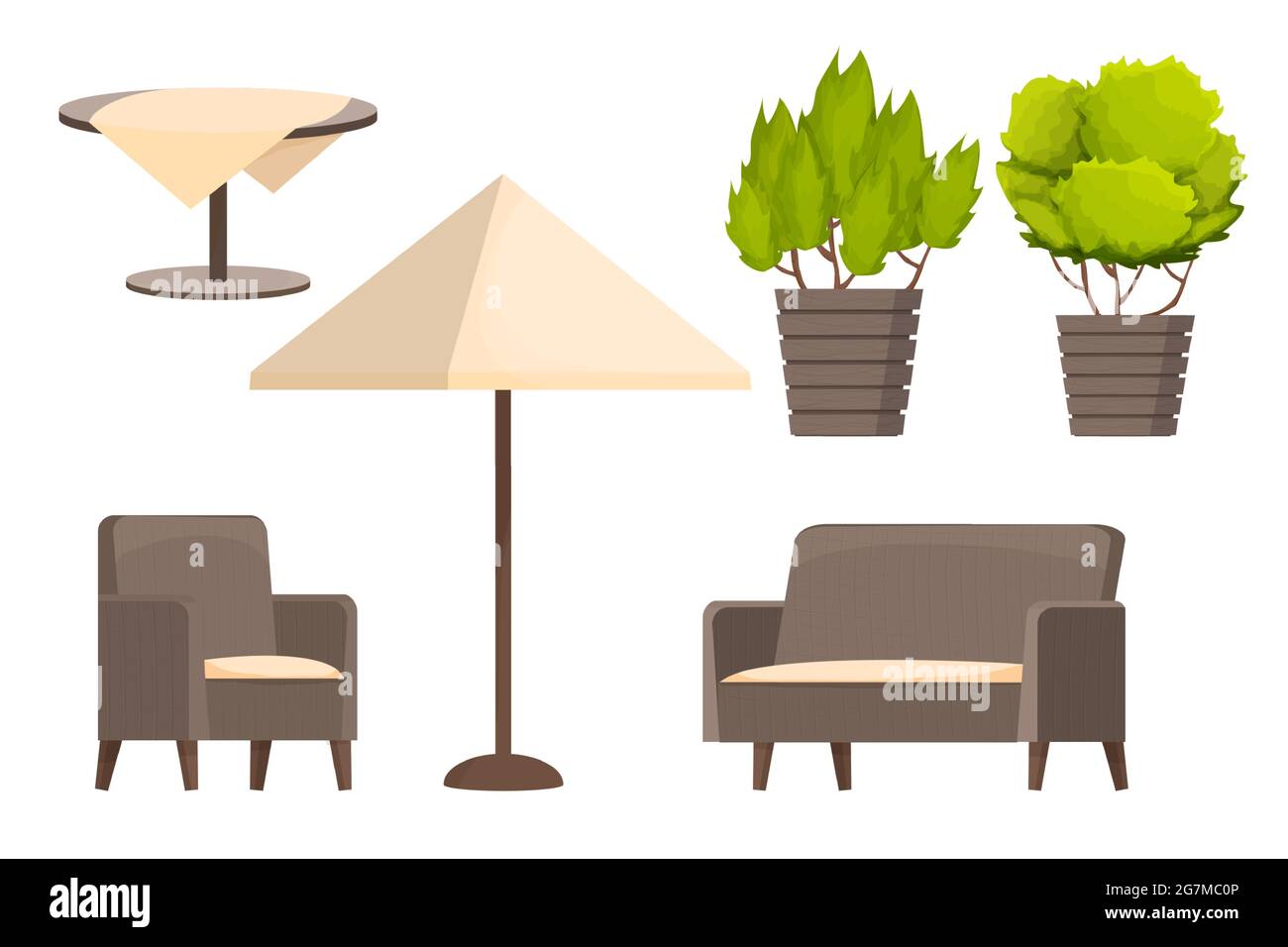 Patio furniture on balcony Stock Vector Images - Alamy