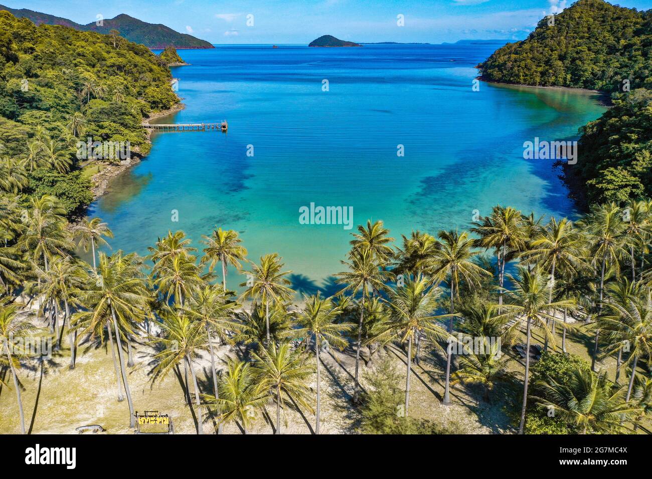 Aerial view of Koh Ngam, in Koh Chang, Trat, thailand, south east asia ...