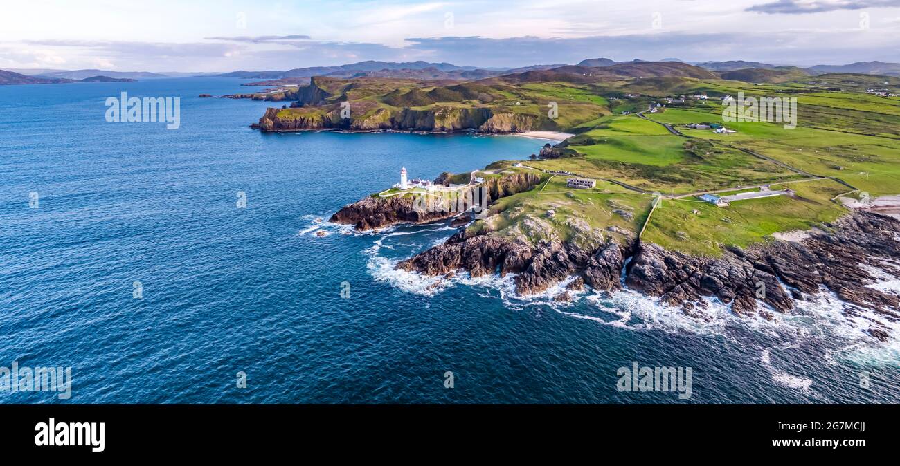 Aerial View of Fanad Head Lighthouse County Donegal Lough Swilly and ...