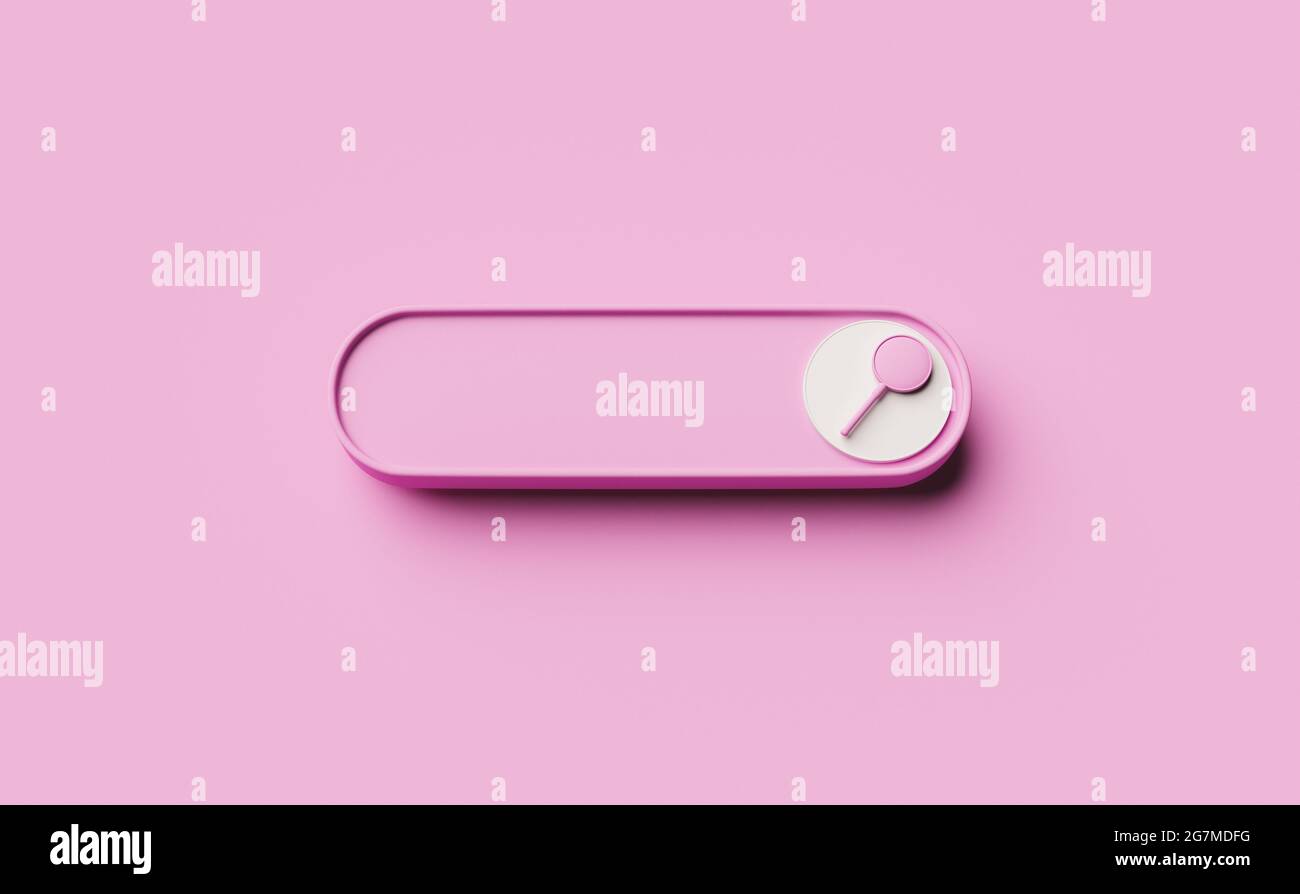 minimalistic pink browser search bar with soft shadows. 3d render Stock ...