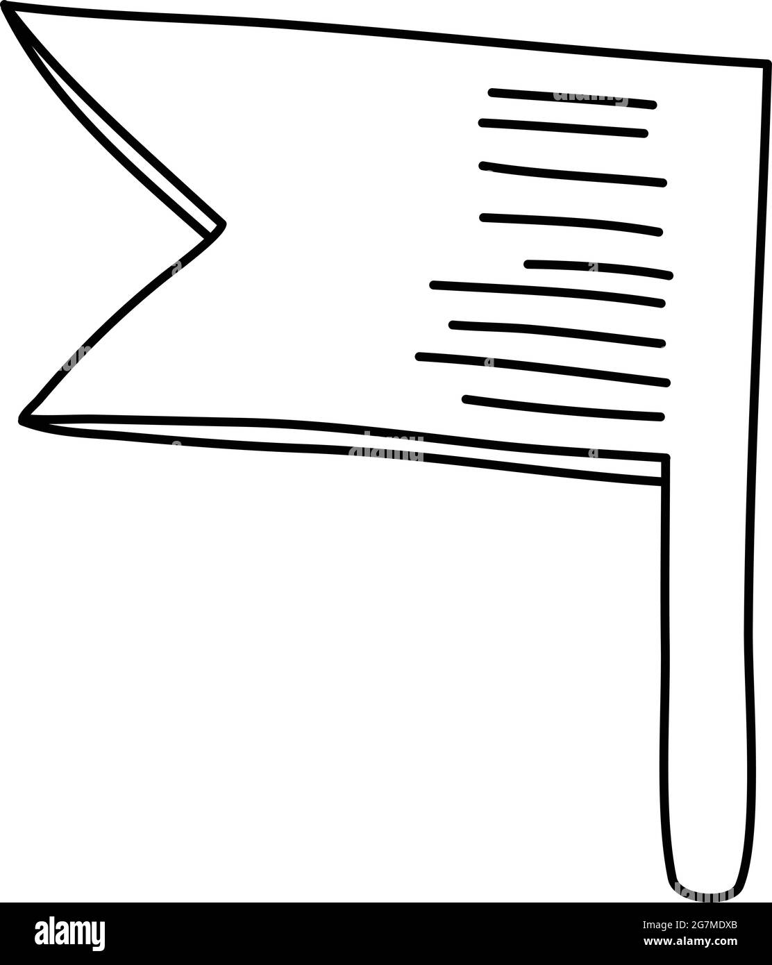 flag line icon black. Small check mark, black line on white background ...