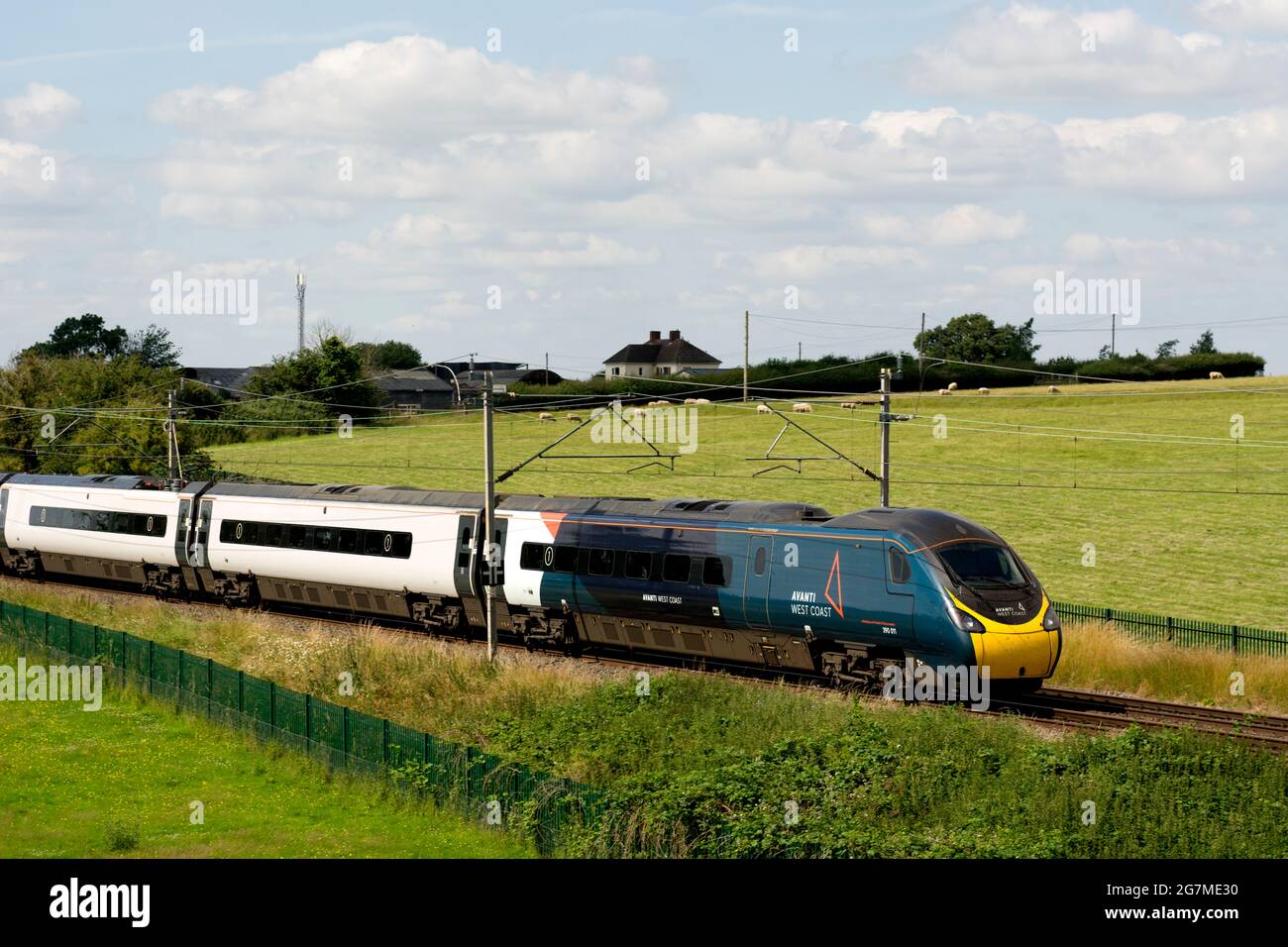 Avanti West Coast Pendolino electric train on the West Coast Main Line ...