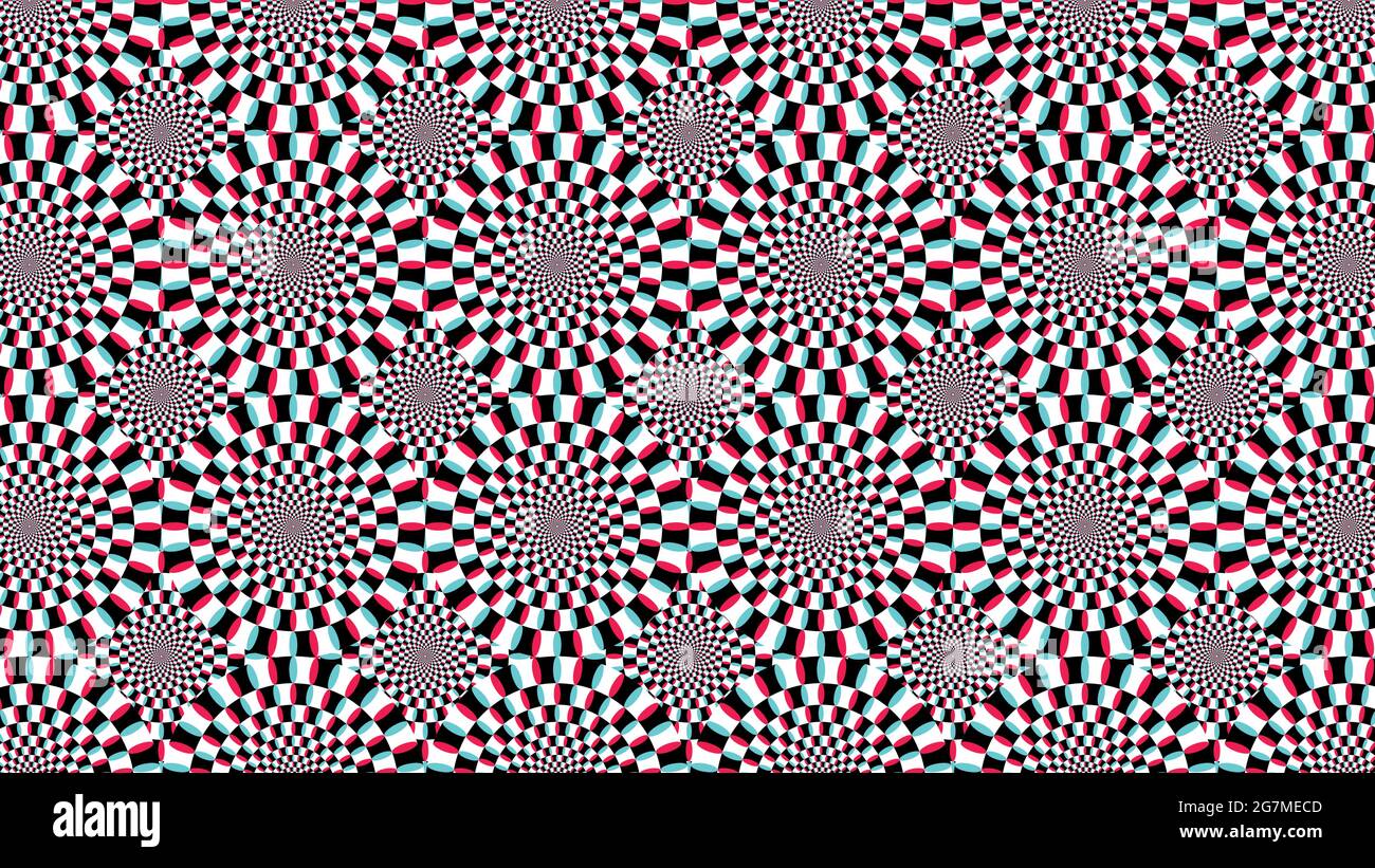 Optical Illusion Background. Spin Circles Seamless Pattern. Vector illustration Stock Vector ...